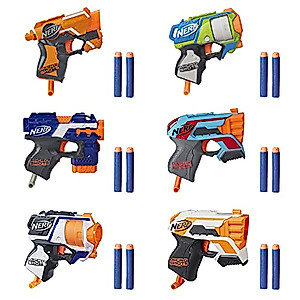 Nerf MicroShots 6-Blaster Bundle, 6 Mini Dart-Firing Nerf Elite Blasters and 6 Official Nerf Elite Darts - for Kids, Teens, Adults (Amazon Exclusive)