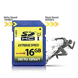 16GB Class 10 SDHC Flash Memory Card Standard Full Size SD Card USH-I U1 Trail Camera Memory Card by Micro Center (2 Pack)