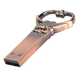 USB 2.0 Flash Drive, Waterproof Heart Shaped USB Memory Stick Pen Drive, Retro Novelty USB Storage Flah Drive Thumb Drive, Gift for Kids, Friends, Teachers(128GB)