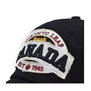 XibeiTrade Canada Maple Flag Cotton Baseball Cap for Men Women Sports Outdoor Sun Hat (Wine Red)