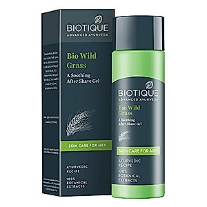 Biotique Bio Wild Grass A Soothing After Shave Gel for Men, 120ml i Eliminates Shave Bumps I 100% Natural & Organic