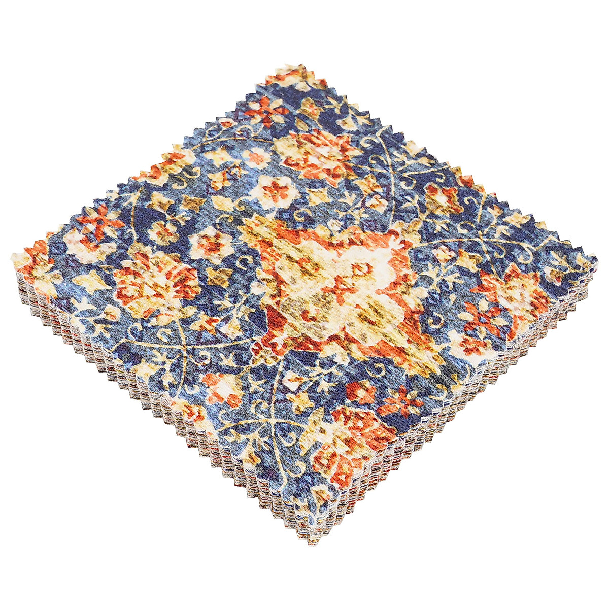 Soimoi Precut 10-inch Floral Floral with Texture Prints Cotton Fabric Bundle Quilting Squares Charm Pack DIY Patchwork Sewing Craft- Multicolor