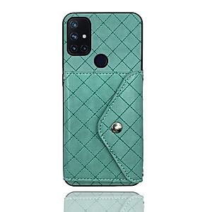 Compatible with OnePlus Nord N10 5G Wallet Case with Crossbody Shoulder Strap and Stand Leather Credit Card Holder Cell Phone Cover for One Plus N 10 G5 1 Plus 10N 1plus One+ 1+ N105G Girls Green