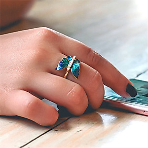 PowerFul-LOT statement rings for women Stackable Finger Ring Promise Band Butterfly Zircon Engagement Rings RG03