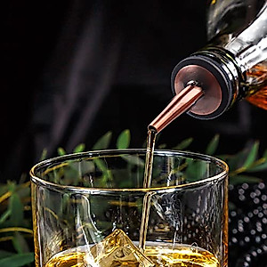 6 Pack Liquor Bottle Pourers, Bottle Pourers for Alcohol with Cleaning Brush, Stainless Steel Liquor Pourers with Rubber Dust Caps, Weyexpert Liquor Pour Spouts Copper, Dishwasher Safe