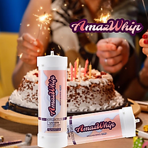 AmazWhip Premium Whipped Cream Charger 2000g 3.3L, Food Grade Nitrous Oxide Tank Pure Flavored N2O Chargers, For Any Standard Whipping Cream Dispenser (4 canisters)