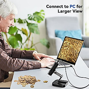 TOMLOV DM1S Wireless Digital Microscope [Easy and Fun] 50X-1000X 1080P HD WiFi Portable Handheld USB Trichome Mini Coin Microscope Camera Magnifier with Stand for iPhone iPad Android Phone & PC