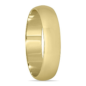 SZUL 4mm Domed Wedding Band in 10K Yellow Gold