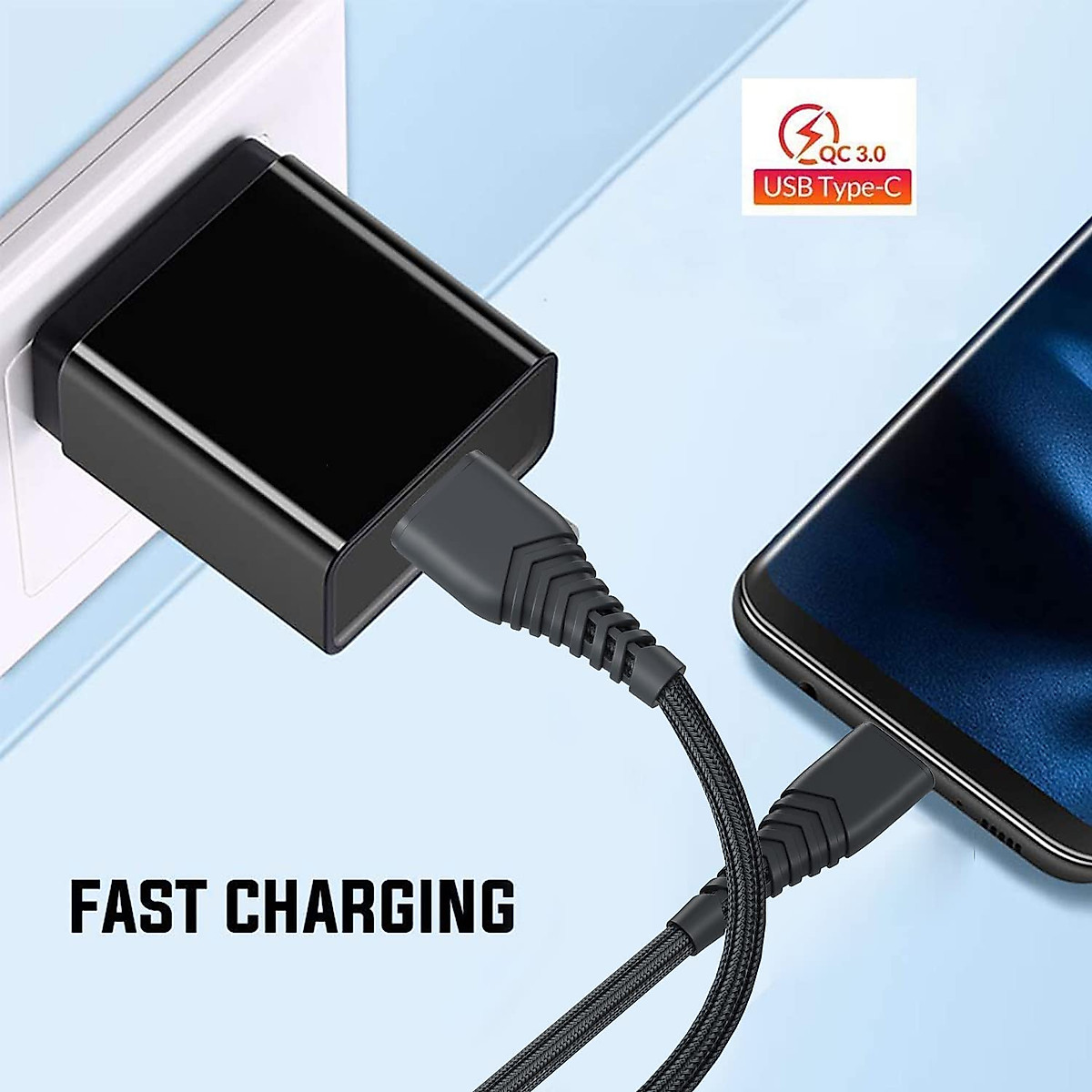 USB C Charger Cable 1ft 3ft 6ft 10ft Cord for Moto G Stylus 5G/G Power 2023 2021 2022 2020/G Pure,G7,Edge,G Fast/G Play,G100,Z4 Z3 G6/G6+,Motorola One 5G Ace/Edge 30 Fusion,3A Charge Charging Wire