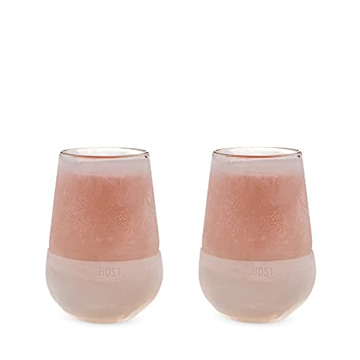 Host Freeze Cooling Glasses, Freezer Gel Stemless Wine Glasses for Red & White Wine, Insulated Glass with Silicone Band, Set of 2, 8.5 oz