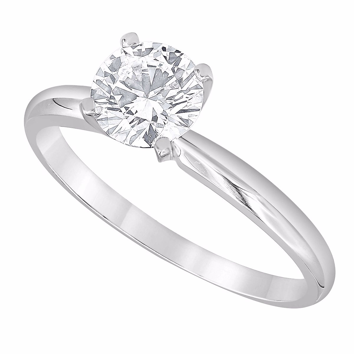 Beyond Brilliance 0.50 Carat Round Cut Solitaire Lab Grown Diamond Engagement Ring for Women (VS-SI) 14K White Gold Fine Jewelry, Gift Box Included (Size 8)