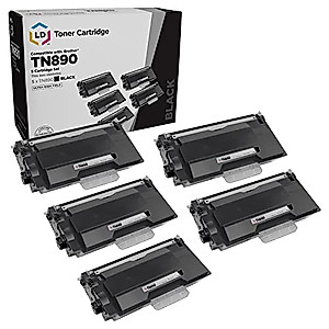 LD Compatible Toner Cartridge Replacement for Brother TN890 Ultra High Yield (Black, 5-Pack)