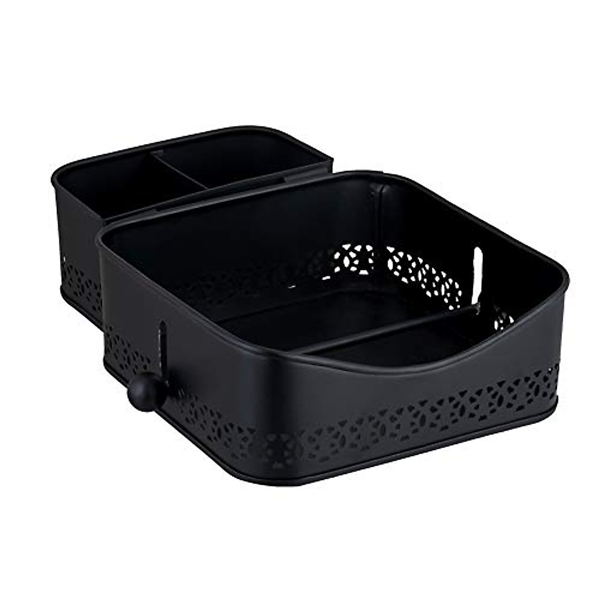 Asiatic Craft Salt Pepper and Napkin Caddy - Galvanized Black Holder Metal for Kitchen Farmhouse Organizer Indoor Outdoor Table Home Décor Hotel Design 1 AC-AE-037N