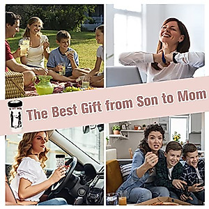 Mother's Birthday Gift for Mom from Son, Skinny Can Cooler Sleeves, To My Mom, Double-Walled Stainless Steel Slim Tumbler, Fits All 12oz Slim Cans, Christmas Day Birthday Gift（Light yellow）