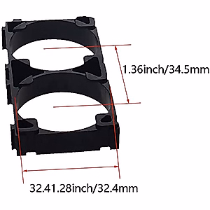 Heyiarbeit 20Pcs Double Tandem 32650 Lithium Battery Holder Cell Spacer Bracket for DIY Battery Pack Hole Dia 32.4mm/1.28"