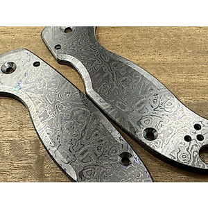 Alien Oil Slick Engraved Black Zirconium Scales for Spyderco para 3