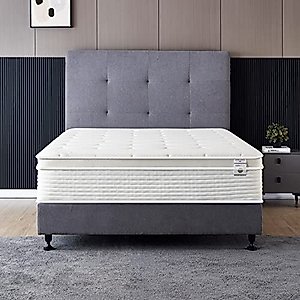 Queen Mattress - 12 Inch Cool Memory Foam & Spring Hybrid Mattress with Breathable Cover - Comfort Plush Euro Pillow Top - Rolled in a Box - Firm - Oliver & Smith