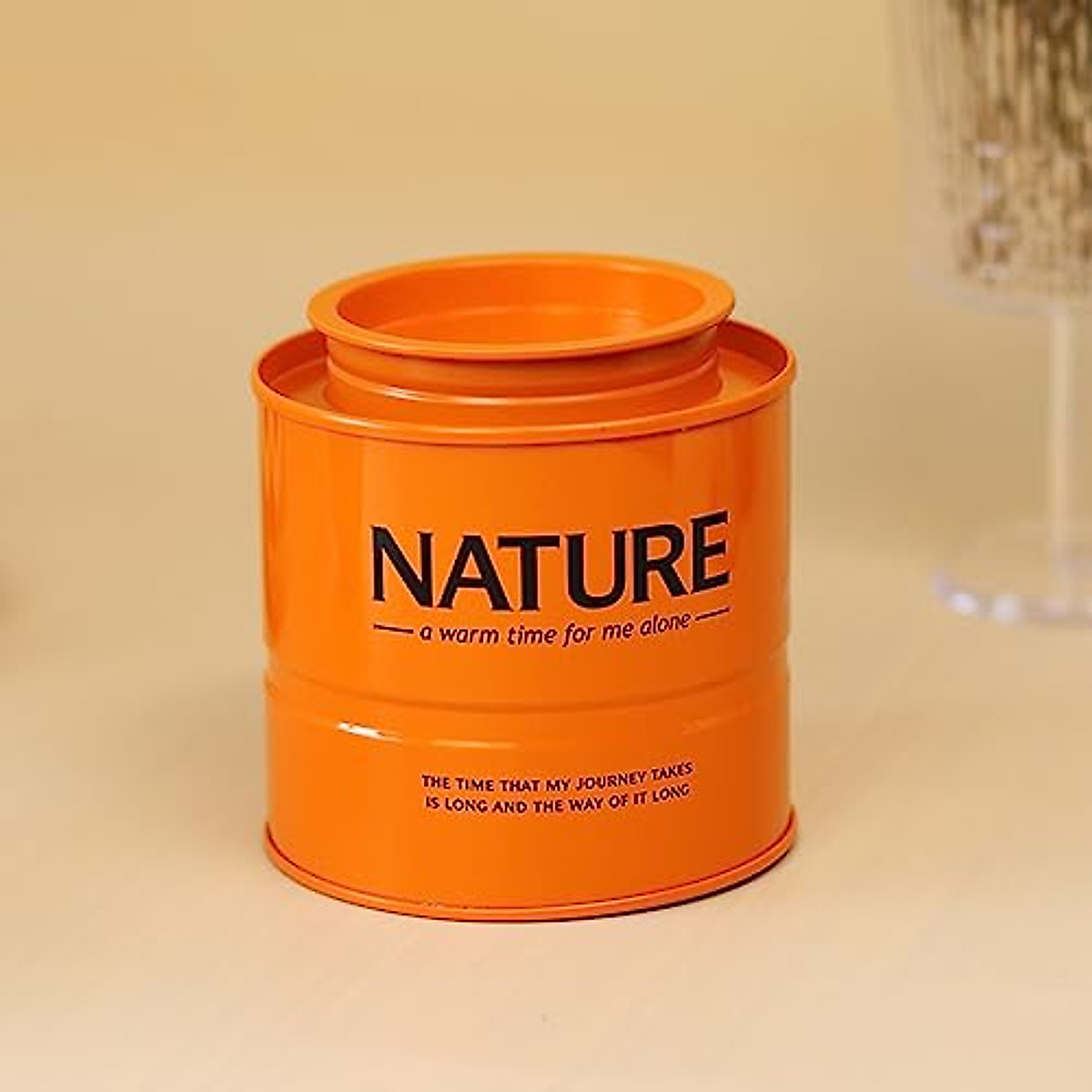 Hiborth Coffee Canister, Cylinder Sealed Storage Jar Good Sealing Moisture-Proof Tea Caddy Food Storage Can Mini Metal Container for Kitchen Home Kitchen Storage Rose Gold