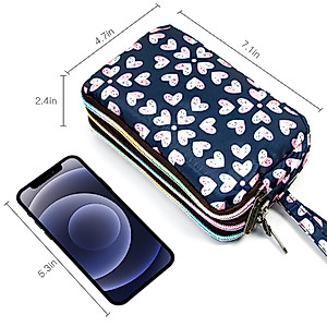 BIAOTIE Large Capacity Wristlet Wallet - Women Printed Nylon Waterproof Handbag Clutch Purse (F-13)