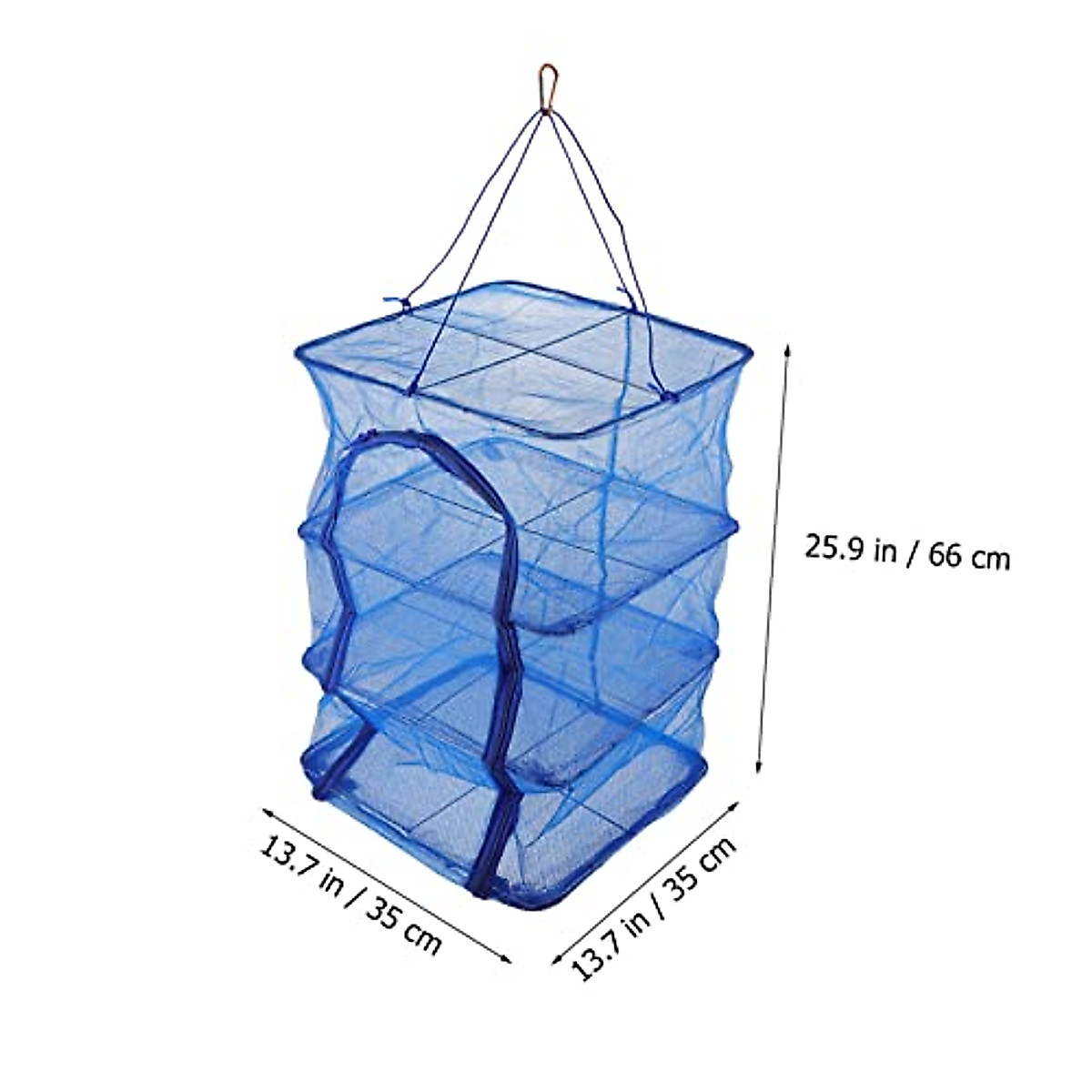 CHILDWEET Foldable Fish Cage Foldable Basket Outdoor Plants Blue Sweater Vegetable Dryer Hanging Mesh Food Dryer Rack Mesh Drying Rack Nylon Multi-Layer Net Nylon Fruit Blue Hanging Cage