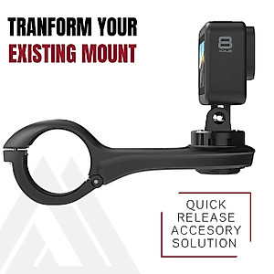 KOM Cycling CM06 Quick Release GoPro Computer Mount for Wahoo and Garmin Bike Computers Top Mount Compatible with GoPro Adapters Bundle