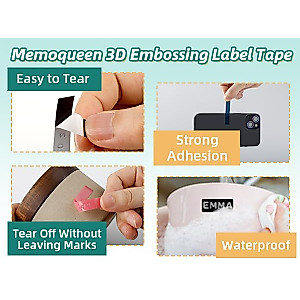 Memoqueen Embossing Label Maker with 3 Tapes,Old School Label Makers Embosser,3D Portable Embossed Label Printer for Organization Home and DIY Crafting -E975 Green
