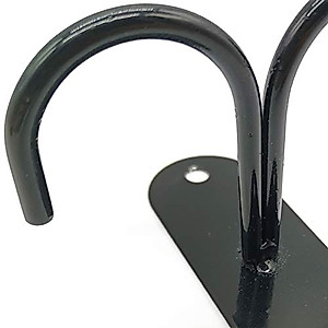 TIHOOD 6PCS Under Cabinet Mug Hooks, Rustic Mug Organizer Rack Coffee Cup Holder Mug Rack Under Shelf Hanging Hooks Rack for Mugs, Coffee Cups and Kitchen Utensils Display (Black)