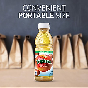 Tropicana 100% Juice, Apple Juice, 10 fl oz (Pack of 24) - Real Fruit Juices, Vitamin C Rich, No Added Sugars, No Artificial Flavors