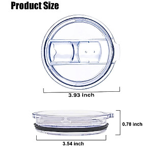 Asande Tumbler Lids Spillproof 20oz,Splash Resistant for Yeti Rambler,Old Style RTIC,Ozark Trail,Coffee Mug and More Cooler Cup,Splash Proof Open - Close Slide Lid Straw Friendly 4Pack, White-4Pack