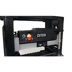 Cutech 40600H 13-Inch Spiral Cutterhead Benchtop Planer with 26 Tungsten Carbide Inserts, Single Speed Feed Rate, Snipe Minimizer, and Board Return Rollers