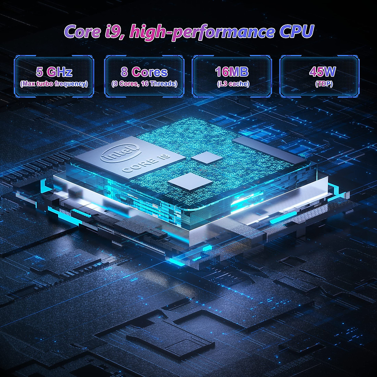 GEEKOM Mini PC, Mini Fun9 Gaming PC Support Discrete Graphics,Intel Core i9-9980HK(Up to 5.0GHz) 32GB DDR4 & 1TB SSD Windows 11 Pro Desktop Computers Support Two 2.5G LAN Ports/Thunderbolt 3/WiFi 6