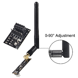 UMLIFE 5pcs NRF24L01+PA+LNA RF Transceiver Module with SMA Antenna 2.4 GHz 1100m + 5pcs NRF24L01 Wireless Module with Breakout Adapter On-Board 3.3V Regulator for Arduino