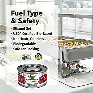 Sterno Party Pack Disposable Aluminum Chafing Dish Buffet Set with Green Canned Heat Warmers, Wire Racks, Foil Pans, and Serving Utensils, 3 Pack, Silver