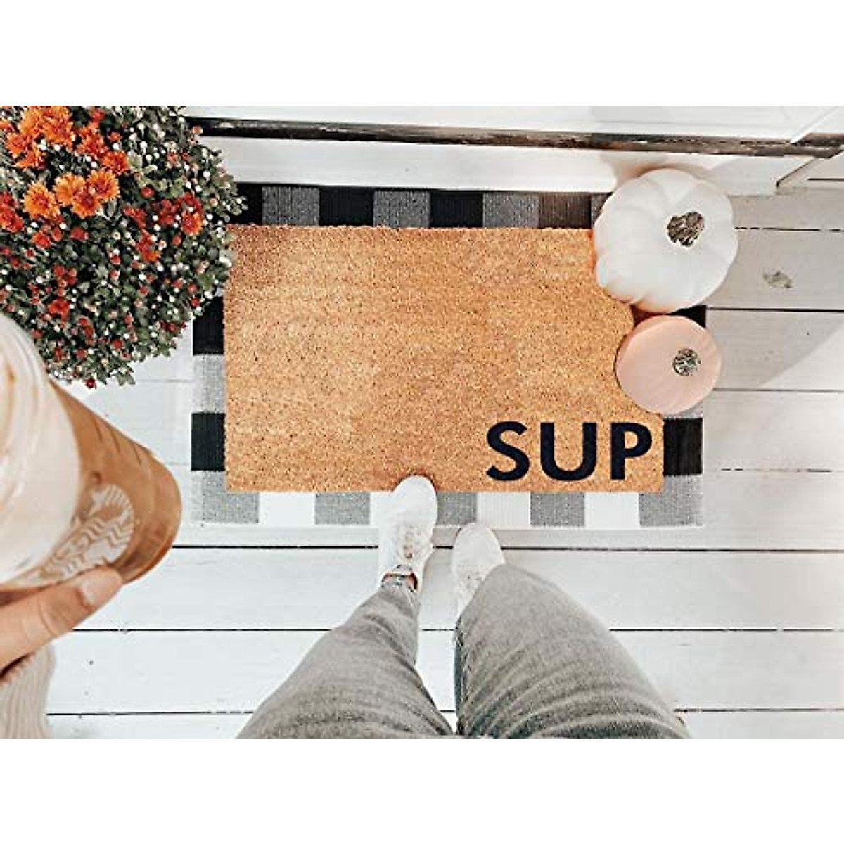 COCO MATS 'N MORE Funny Welcome Mat - SUP (18L x 30W) | Outside Door Mats to Keep Moisture Locked Out for a Clean Home