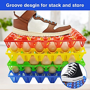 Ecjiuyi 8 Pack Bulk Egg Tray,Reusable Plastic Egg Holder,Durable Egg Cartons,Stackable 30-Egg Crates for Home Chicken Farmers Transportation Storing Sharing Selling Fresh Eggs