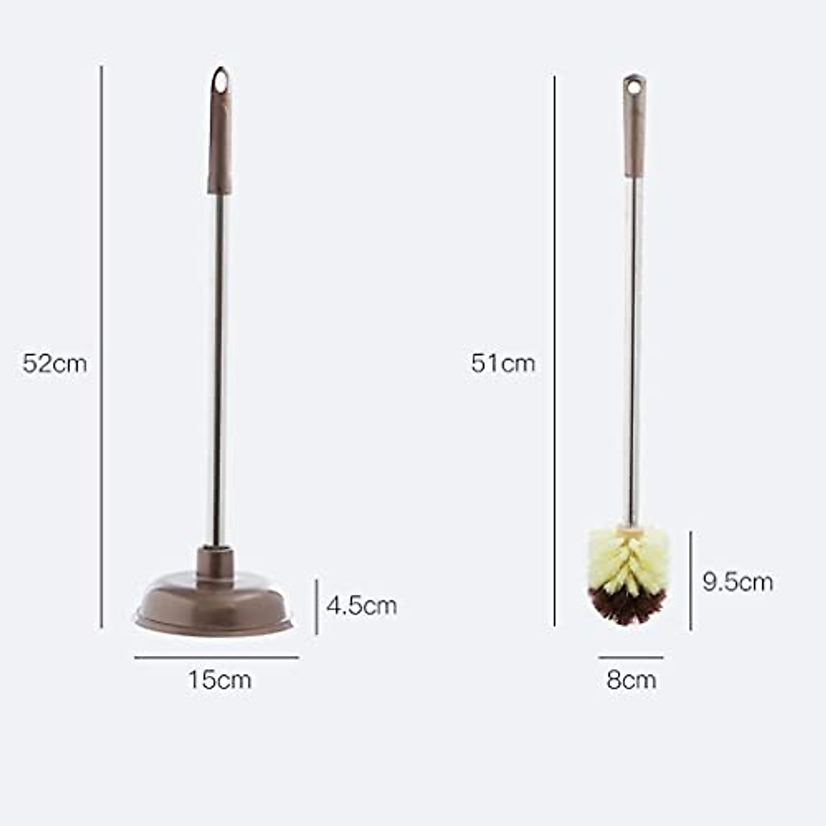 Toilet Bowl Brush Floor Standing Toilet Cleaner Brush Home Bathroom Manual Cleaning Tool Toilet Brush and Plunger Combo Set