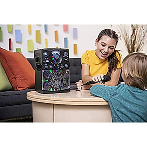Singing Machine SML385UBK Bluetooth Karaoke System with LED Disco Lights, CD+G, USB, and Microphone, Karaoke Machine for Kids and Adults, Black [Amazon Exclusive]