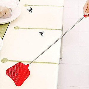 foxany Fly Swatters Extendable, Durable Plastic Fly Swatter Heavy Duty Set, Telescopic Flyswatter with Stainless Steel Handle for Indoor/Outdoor/Office (3 Pack)