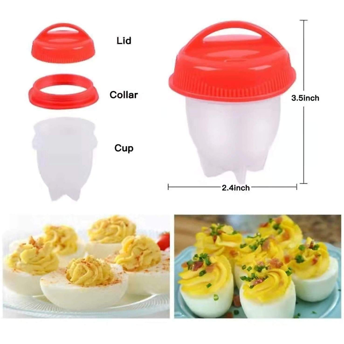 Egg Cooker Silicone, Egg Cooker Without Shell Easy Eggs, Non Stick Silicone Boiled Steamer Eggies, Maker Egg Cooker BPA Free Non-Stick Eggs Poacher, Fast Poaching For Kitchen Gadgets Accessories