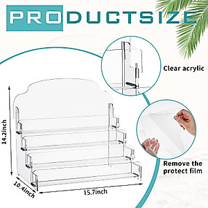 Menkxi 4 Tier Acrylic Greeting Card Display Stand Portable Sticker Display Stand Card Display Rack Card Holder Postcard Organizer for Retail Counter Desk Stamp Mail Photos Storage (Clear,Large)
