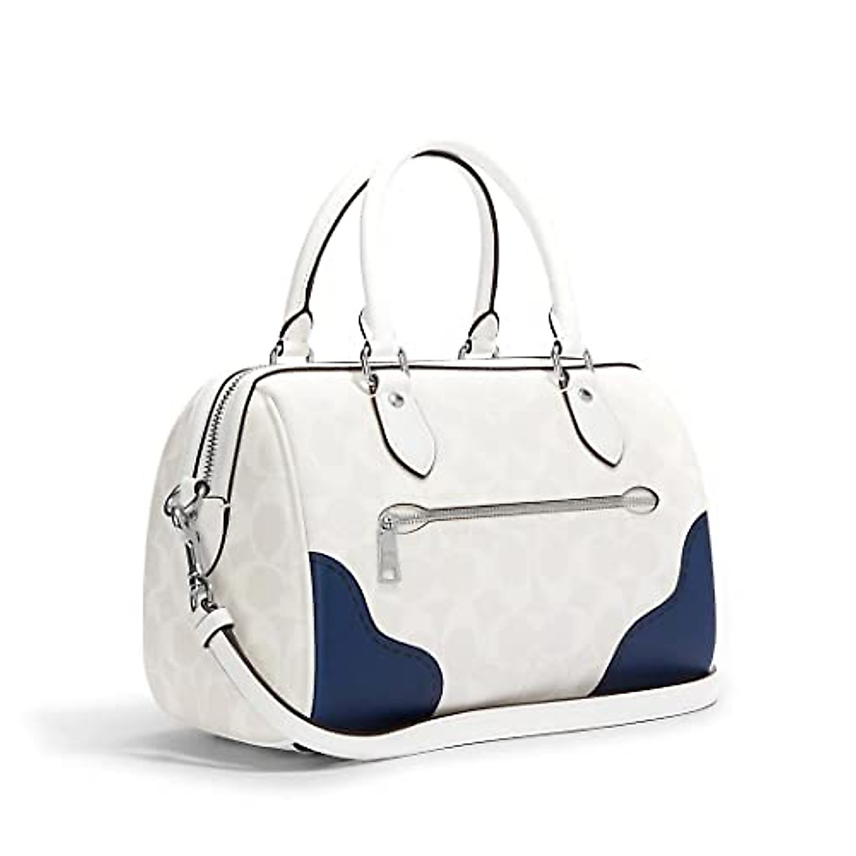 COACH Rowan Satchel In Signature Canvas, Illusion Glacier White Multi