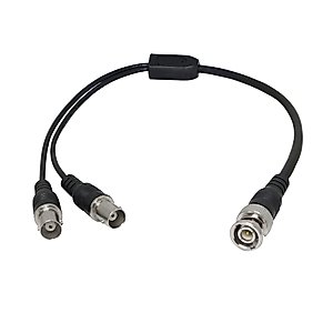 PNGKNYOCN BNC Coaxial Y Splitter Cable BNC Male to Dual BNC Female Connector Adapter Cable for Cameras and Video Equipment（0.4m）