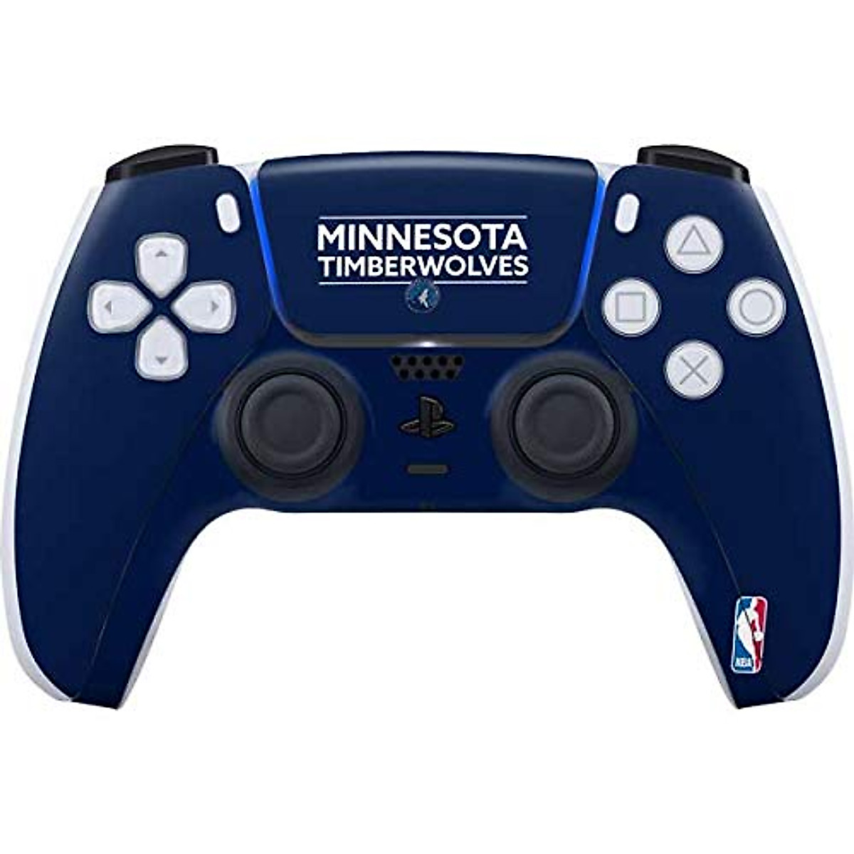 Skinit Gaming Decal Skin Compatible with PS5 and Compatible with PS5 Digital Edition DualSense Controller - Officially Licensed NBA Minnesota Timberwolves Standard - Navy Blue Design
