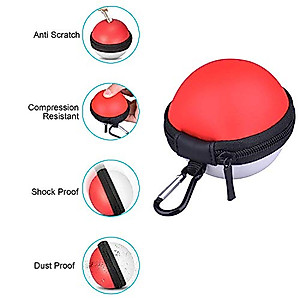 Kourpar Carry Case Cabin for Switch Pokeball Plus Controller Portable Bag Pocket Box Compatible with Nintendo Poke Ball Protecting Holder Grip Sleeve Enhancing Pokémon Lets Go Pikachu Eevee Gamer