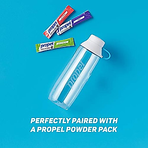 Propel 20oz Reusable Bottle, BPA Free, Impact Resistant, On-The-Go Strap, Dishwasher Safe, White