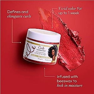 Curls Unleashed Color Blast Temporary Color Wax, Infused with Beeswax & Castor Oil, Sangria (6.0 oz).