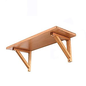 PIBM Stylish Simplicity Shelf Wall Mounted Floating Rack Shelves Storage Shelf Simple Modern Triangle Fixed Wear Resistant Durable Bookshelf,5 Sizes, Wood Color , 120x20x8cm