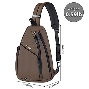 TITECOUGO Sling Backpack Travel Shoulder Bag Lightweight Chest Daypack One Strap Crossbody Bags Camp Day Packs for Women and Men Hiking Accessories Large Coffee