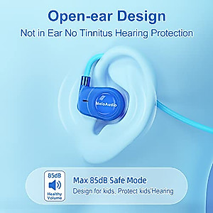 MeloAudio Open-Ear Headphones Bluetooth Earbuds 3 Pack for Adult and Kids, Running Headphones with Noise Cancellation Mic, Bass Up, Waterproof, Secure Fit, Super Lightweight Wireless Headphones