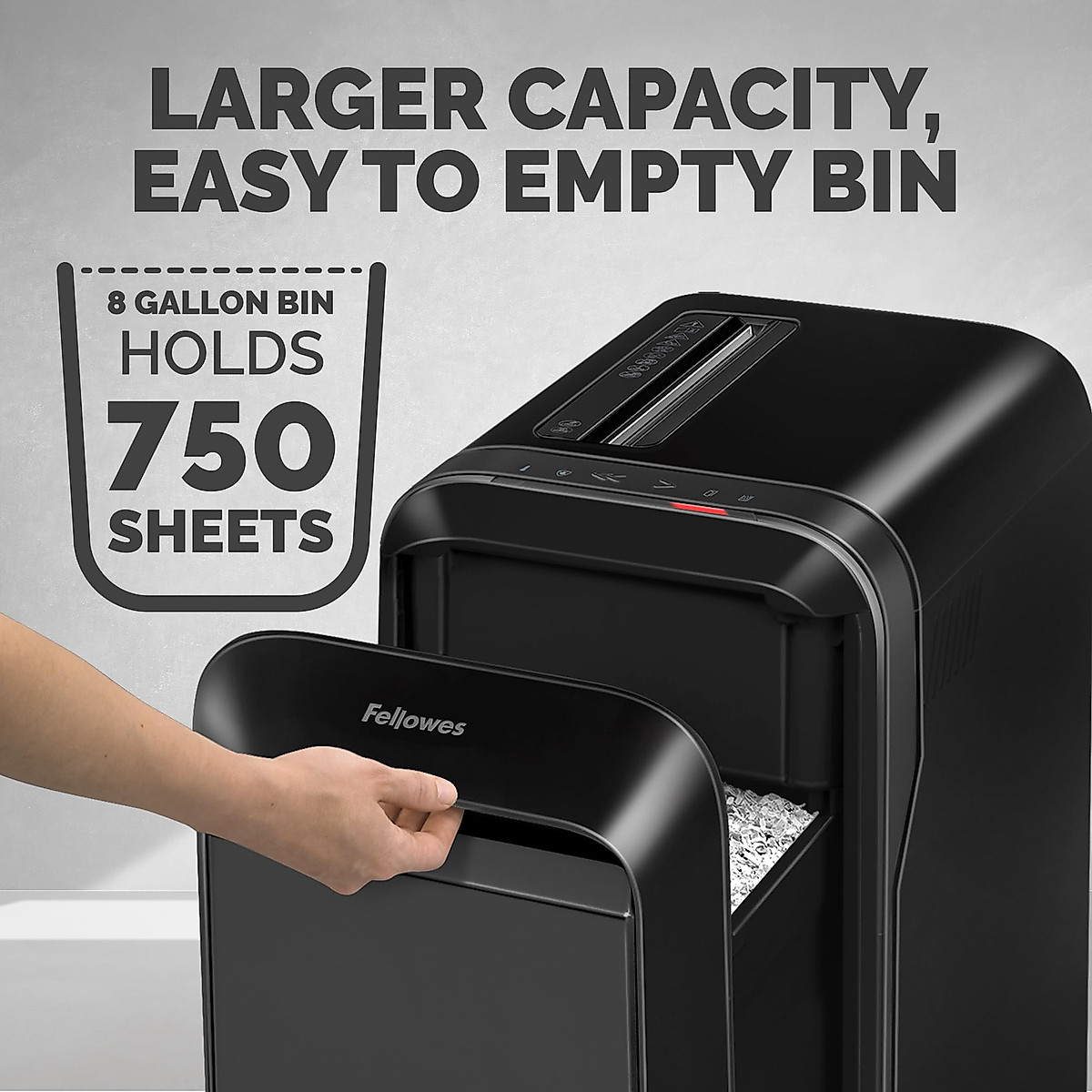 Fellowes LX22M 20 Sheet P-4 Micro-Cut, Heavy Duty Paper Shredder for Office, 100% Jam Proof (Black)